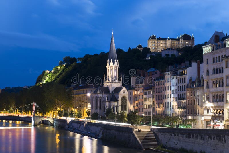 Lyon in a sunny summer day stock image. Image of tall - 34852427