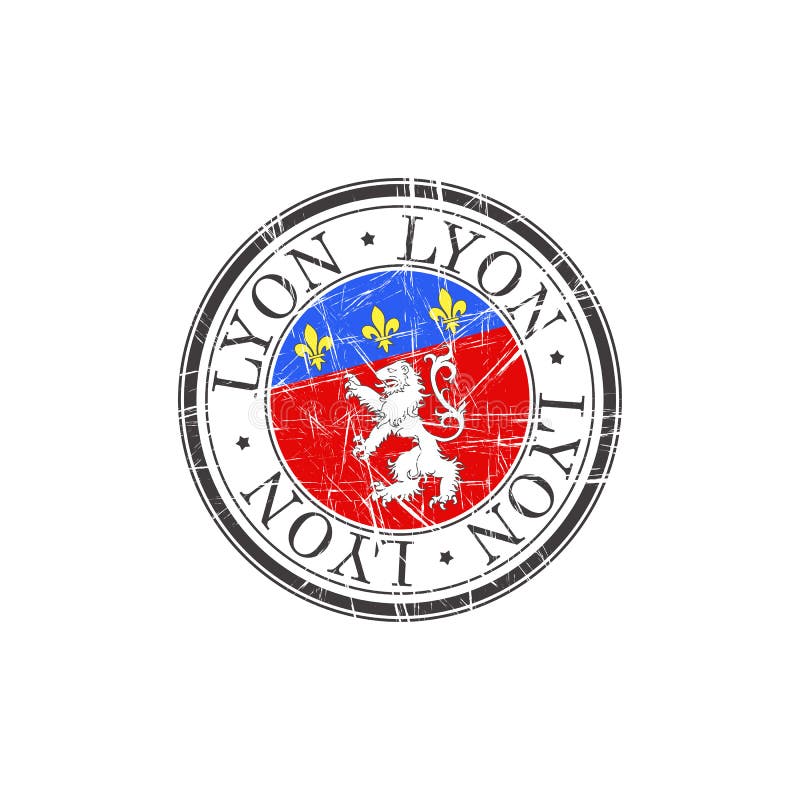 Lyon City of France Flag Textile Cloth Fabric Waving on the Top Sunrise ...