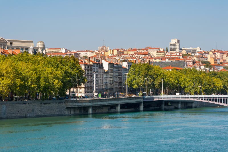 Lyon, France stock photo. Image of cityscape, ship, barge - 11993974