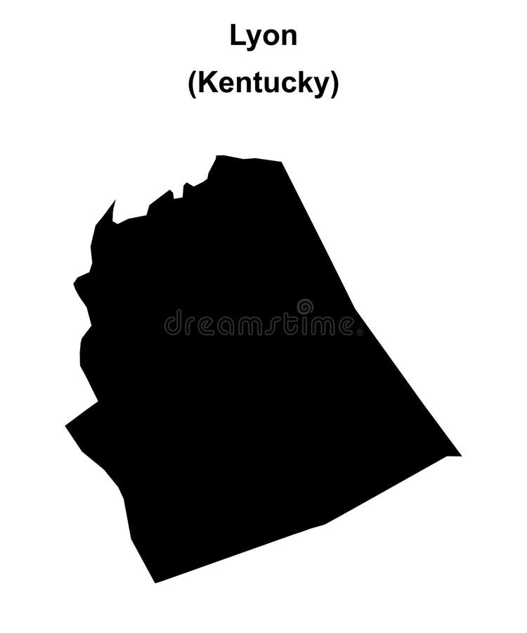 Lyon outline map stock vector. Illustration of region - 361598957