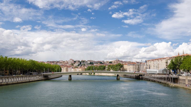 Lyon France river Saone stock photo. Image of building - 82304660