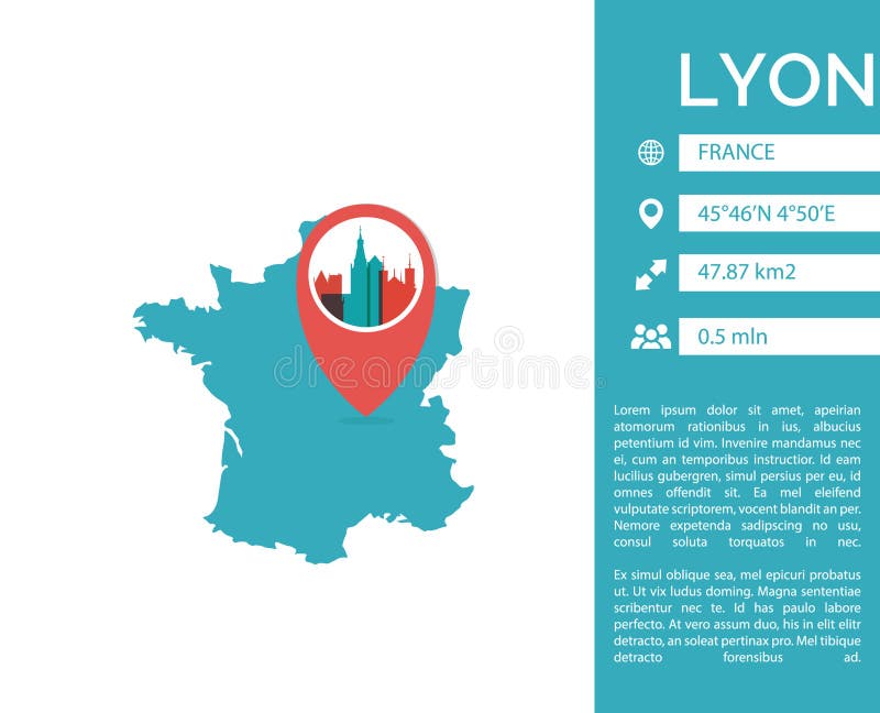 Lyon Map Infographic Vector Isolated Illustration Stock Vector ...