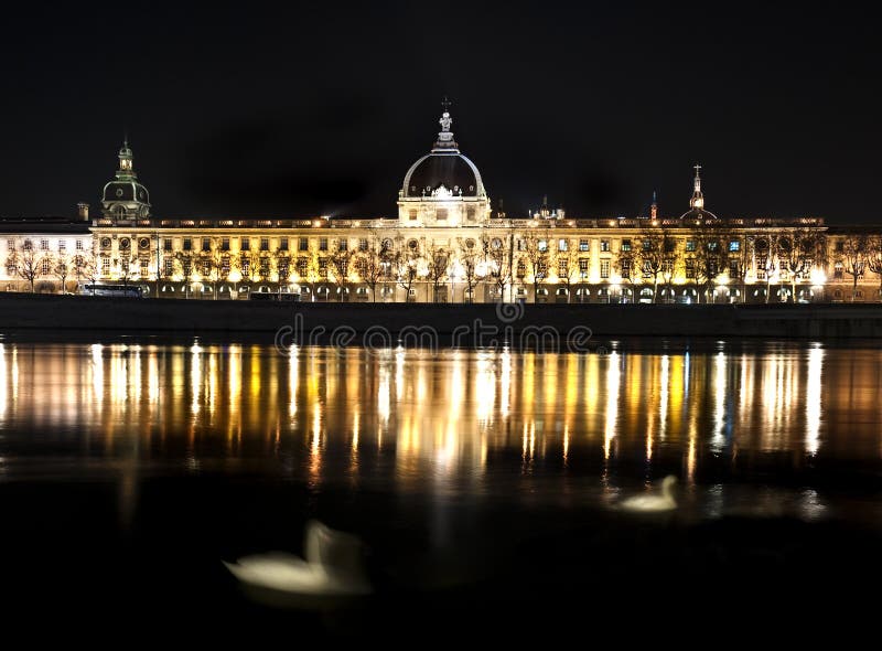 Lyon by Night stock photo. Image of float, downtown, lyon - 13013554