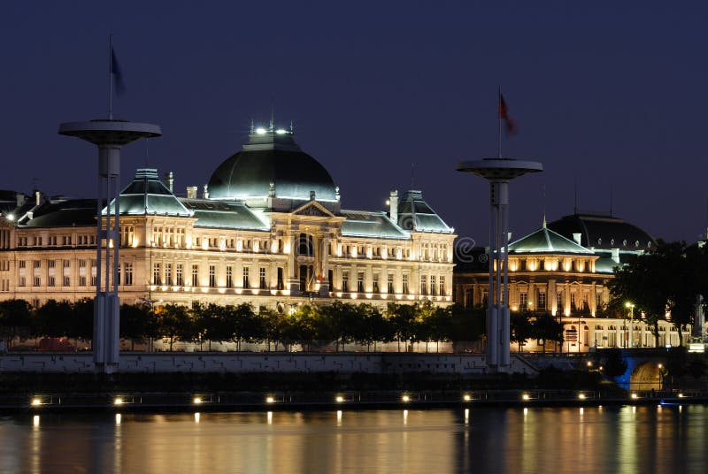 Lyon by night stock image. Image of starlight, lyon, river - 16248217
