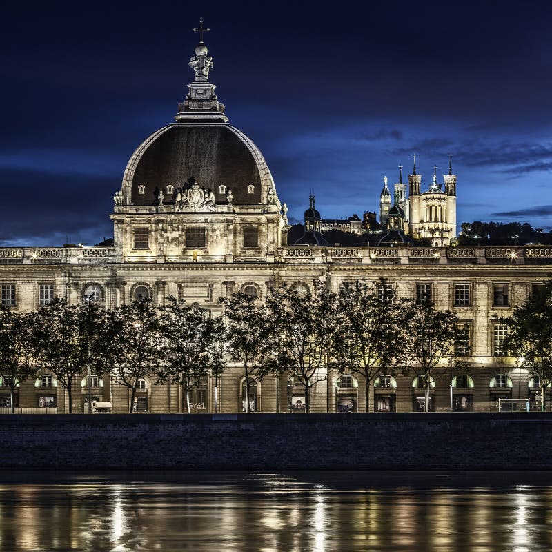 Lyon by night stock photo. Image of fourviere, dusk, rhone - 38108810