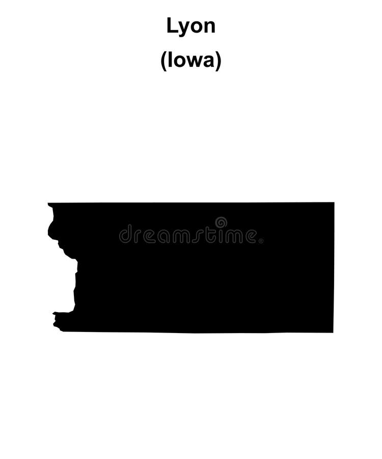 Lyon outline map stock vector. Illustration of silhouette - 361543851