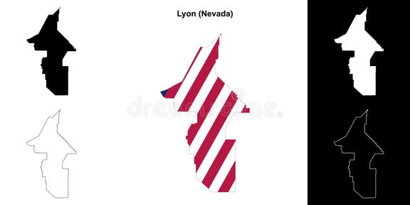 Lyon outline map stock vector. Illustration of county - 324038219