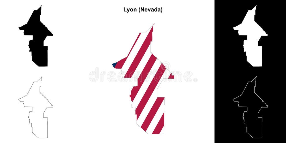 Lyon outline map stock vector. Illustration of county - 324038219