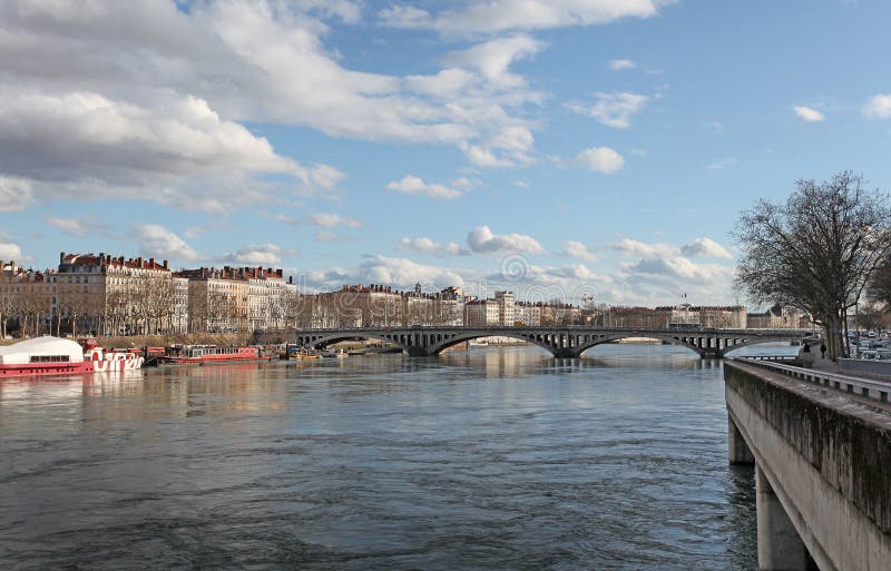 Lyon and the River Rhone, Lyon Old Town, France Editorial Photography ...