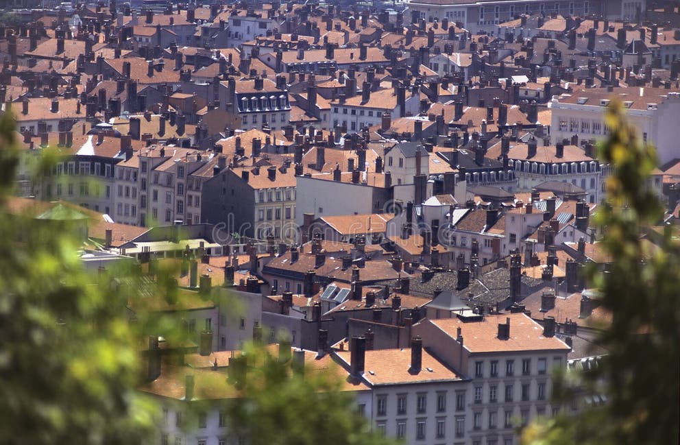 Lyon roofs stock image. Image of blue, grey, look, city - 1636711