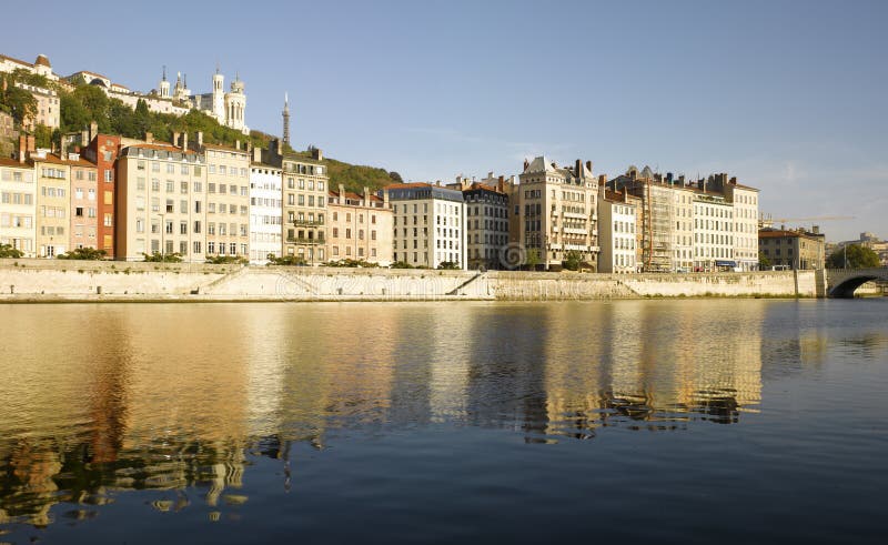 Lyon: Saone river bank stock photo. Image of travel, water - 11524202