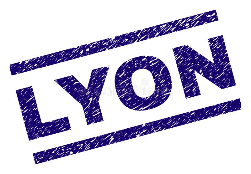 Scratched Textured LYON Stamp Seal Stock Vector - Illustration of lines ...