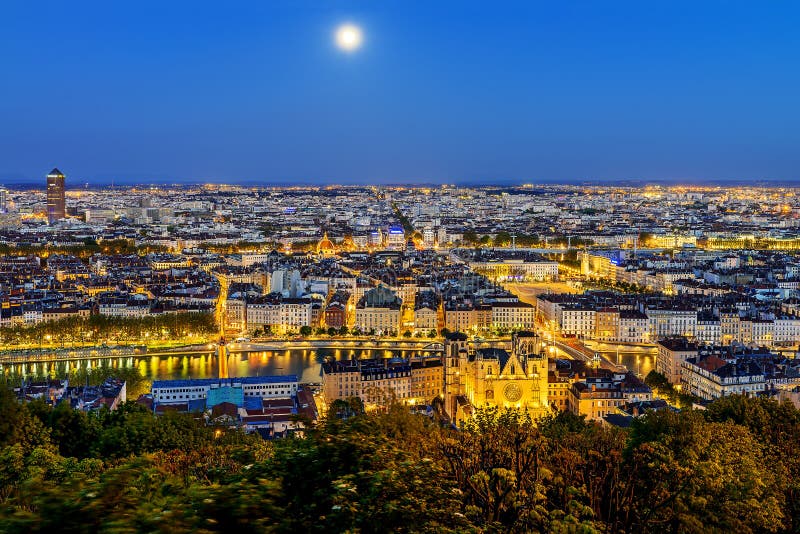 Lyon view stock photo. Image of medieval, night, lyon - 39890224