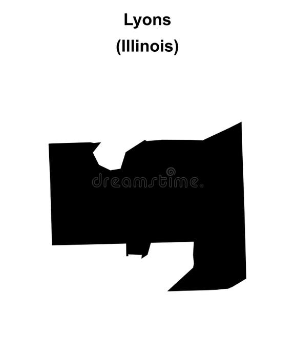 Lyons outline map stock vector. Illustration of boundary - 357276978