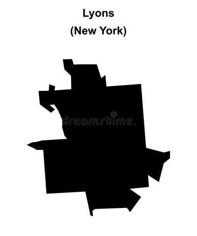 Lyons outline map stock vector. Illustration of atlas - 387619211