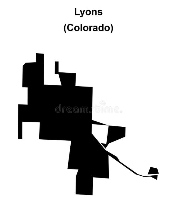 Lyons outline map stock vector. Illustration of template - 387016429