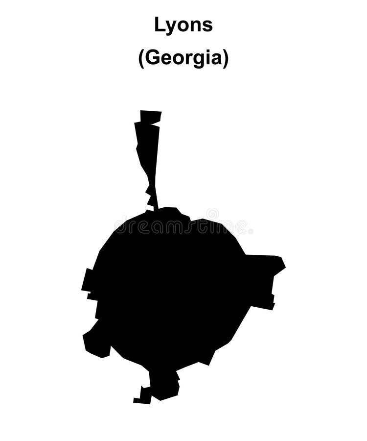 Lyons outline map stock vector. Illustration of administrative - 387023978