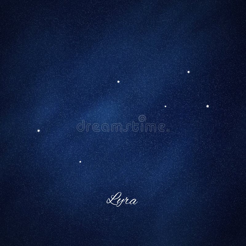 Lyra Constellation, Cluster of Stars, Lyre, Harp Constellation Stock ...
