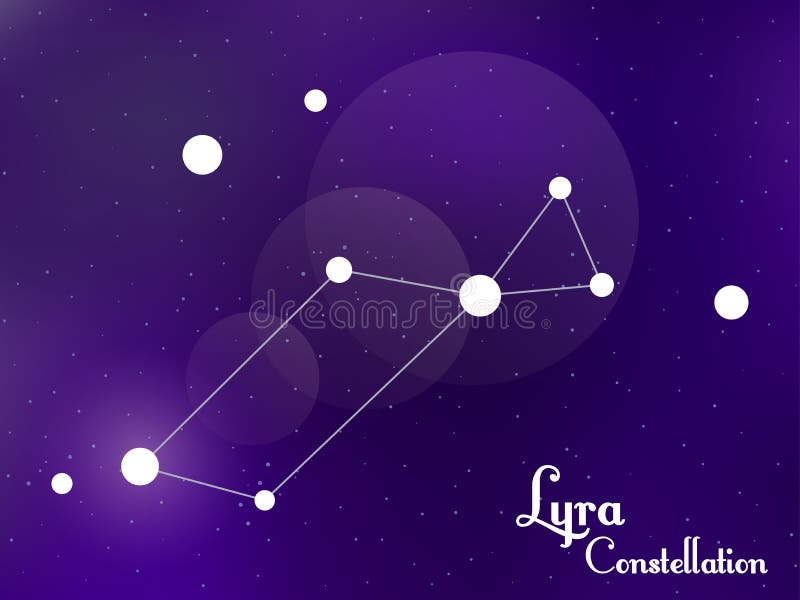 Lyra Constellation. Starry Night Sky. Cluster of Stars, Galaxy. Deep ...
