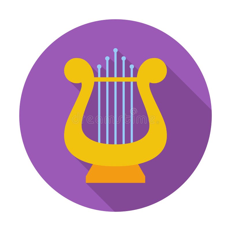 Lyra icon stock vector. Illustration of lyre, orange - 92418305
