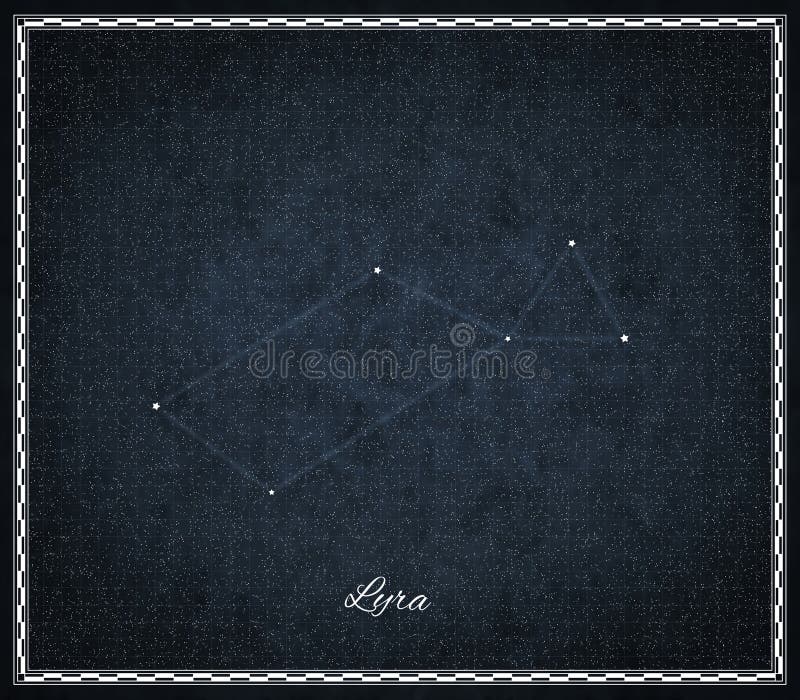Lyra Star Constellation, Night Sky, Cluster of Stars, Deep Space Stock ...