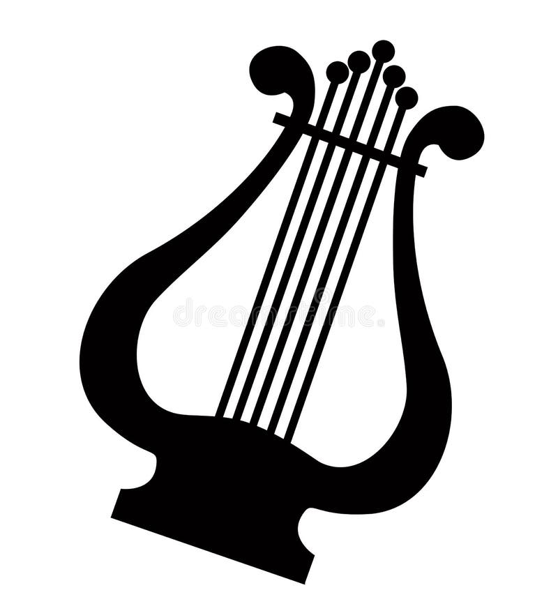 Lyra String Instrument. Silhouette Drawing Illustration Stock ...