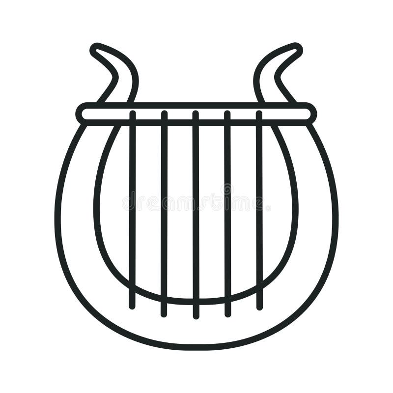 Lyre Ancient Harp Icon. Vector Stock Vector - Illustration of culture ...