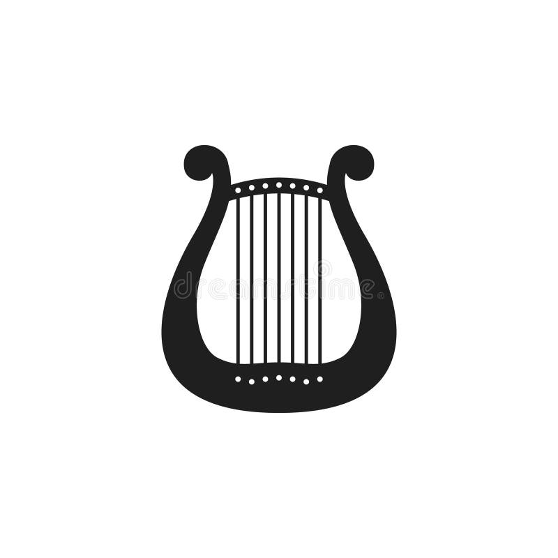 Lyre Harp Icon Flat Vector Illustration Stock Vector - Illustration of ...