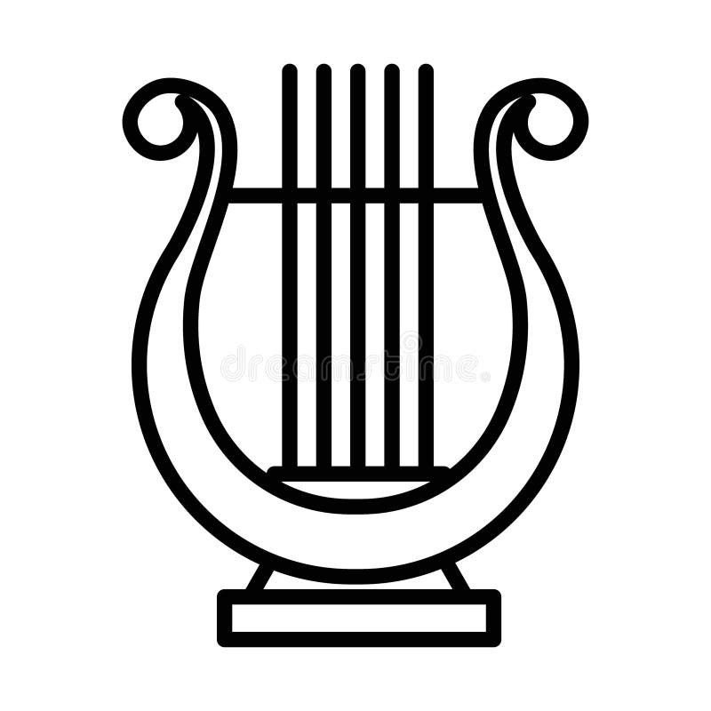 Lyre Black White Stock Illustrations – 913 Lyre Black White Stock ...