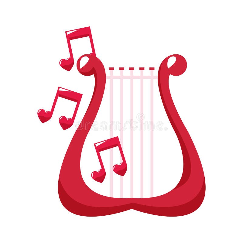 Lyre instrument icon stock vector. Illustration of media - 85312233