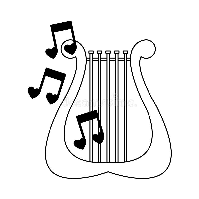 Lyre instrument icon stock vector. Illustration of music - 85322348