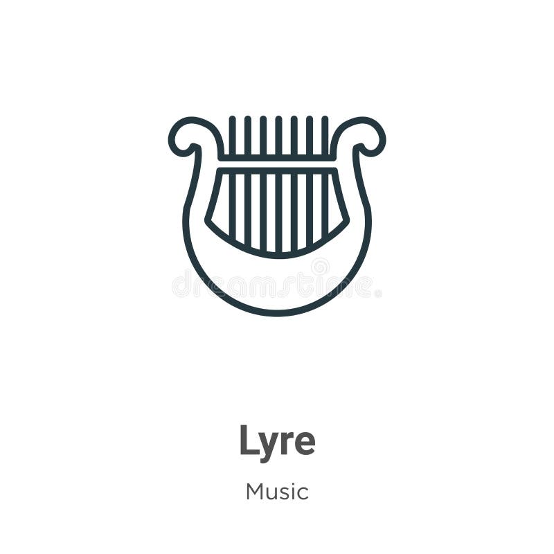 Lyre Outline Vector Icon. Thin Line Black Lyre Icon, Flat Vector Simple ...