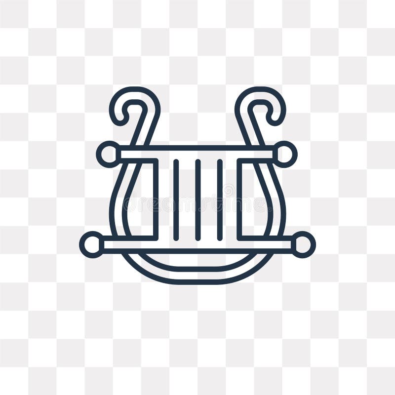 Lyre Vector Icon Isolated on Transparent Background, Linear Lyre Stock ...