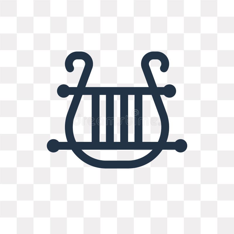 Lyre Vector Icon Isolated on Transparent Background, Linear Lyre Stock ...