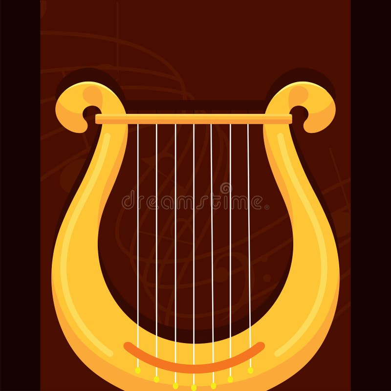 Lyric harp. Lyre stock vector. Illustration of wood - 191348157