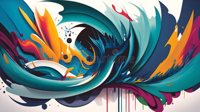 Lyrical Abstraction Modern Artwork Background. Generative AI Stock ...