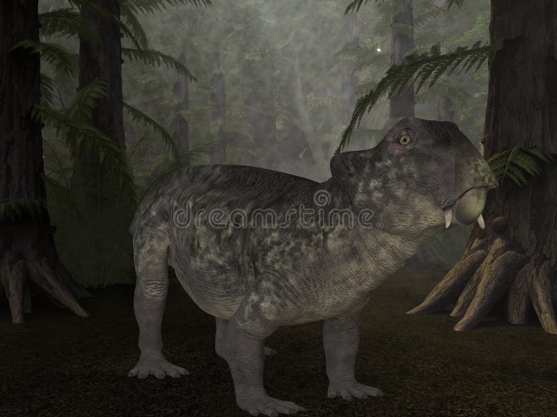 De Staart Van De Lystrosaurusdinosaurus Stock Illustratie ...