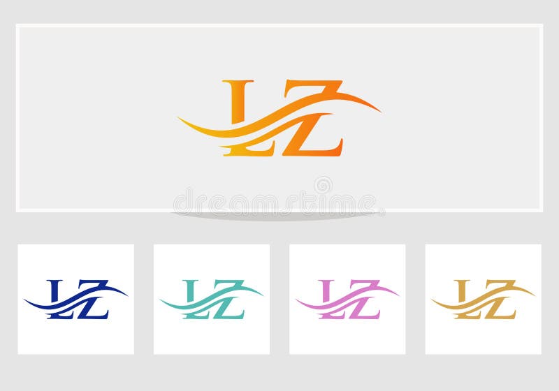 LZ Logo Design Vector. Swoosh Letter LZ Logo Design Stock Vector ...