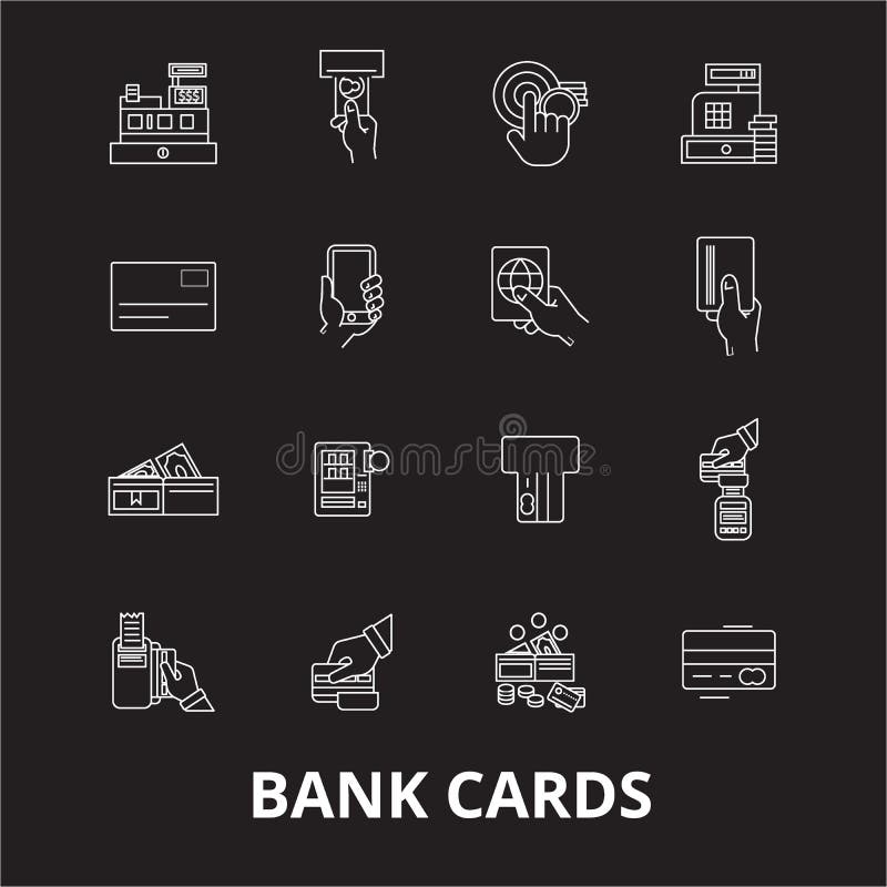 Línea Editable Sistema De Las Tarjetas De Banco Del Vector De Los ... Línea Editable Sistema De Las Tarjetas De Banco Del Vector De Los ...