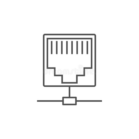 Línea icono de Ethernet ilustración del vector. Ilustración de fino - 91553638
