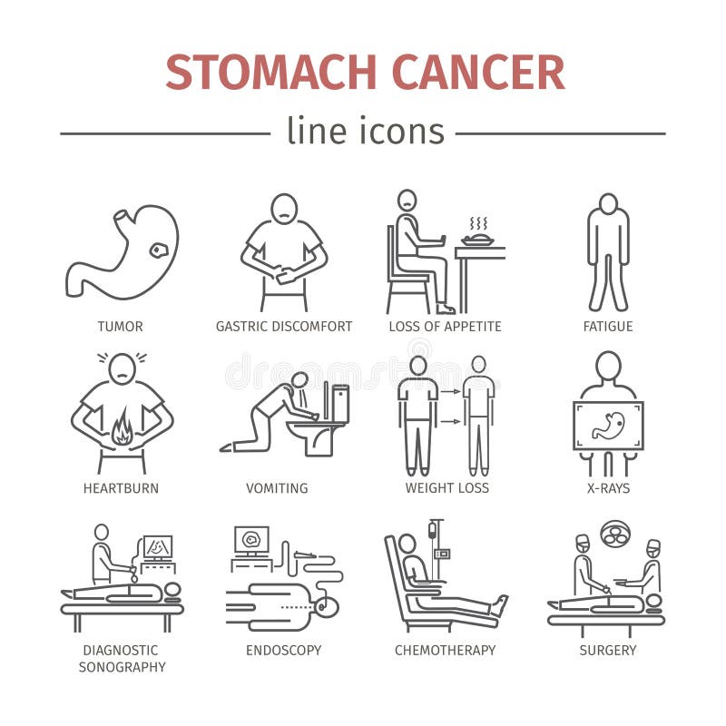 Línea Iconos De La Quimioterapia Fijados Ilustración Del Vector