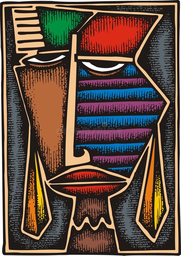 Máscara abstracta de mujer ilustración del vector. Ilustración de ...