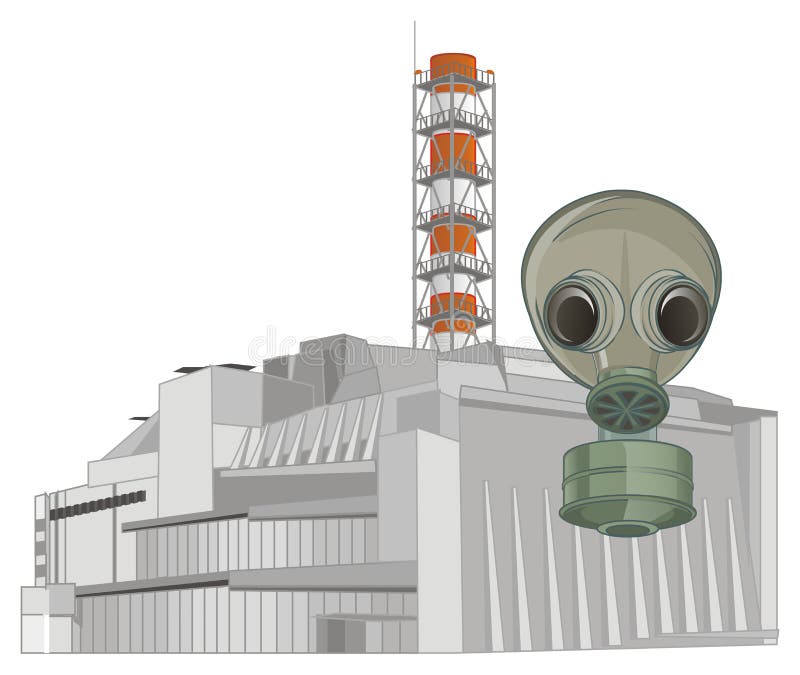 Chernobil. Máscara De Gás Do Período Ussr No Centro Do Símbolo De ...
