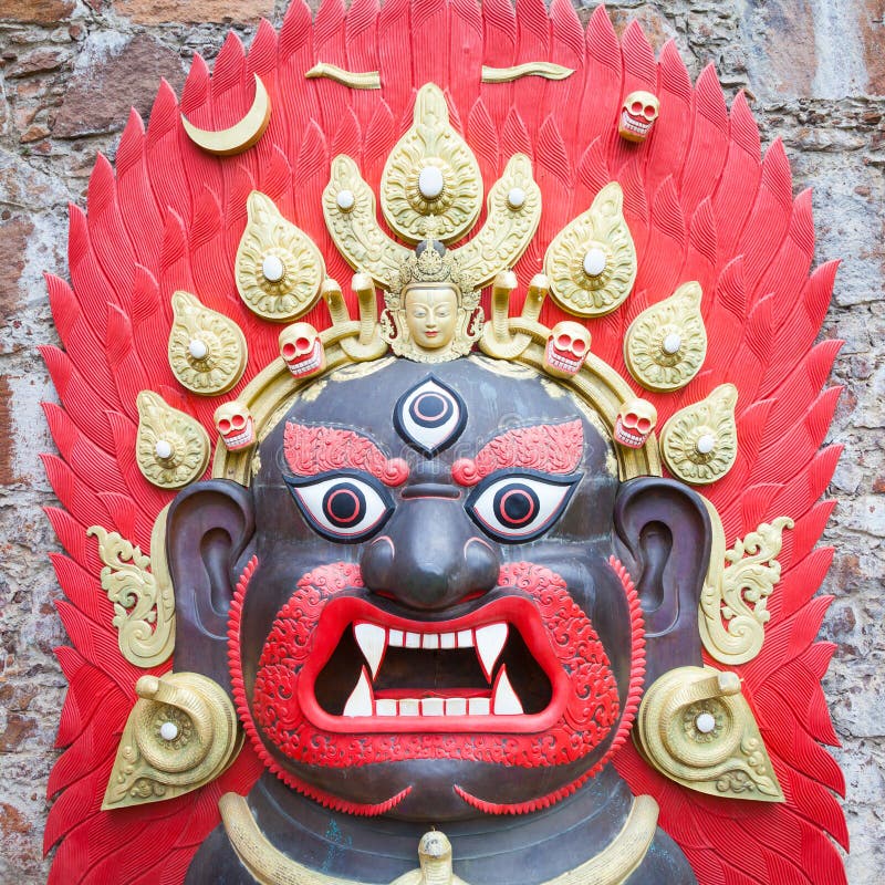 Máscara De Bhairab De Nepal Foto de Stock - Imagem de cara, pintado ...