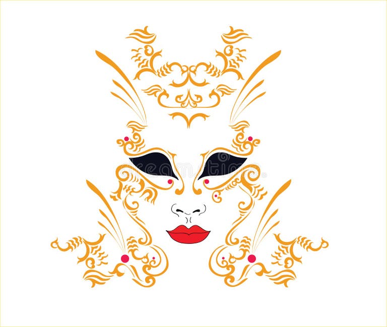 Máscara decorativa ilustração do vetor. Ilustração de jogo - 12648980