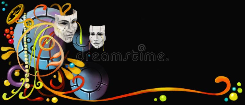 Máscaras Abstractas stock de ilustración. Ilustración de granos - 13472833