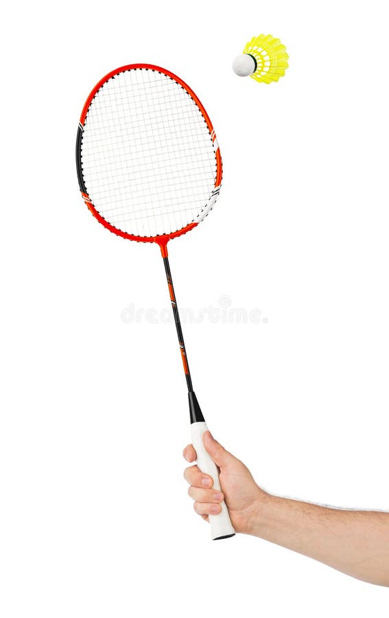 Mão Com Raquete E Peteca De Badminton Foto de Stock - Imagem de corte ...