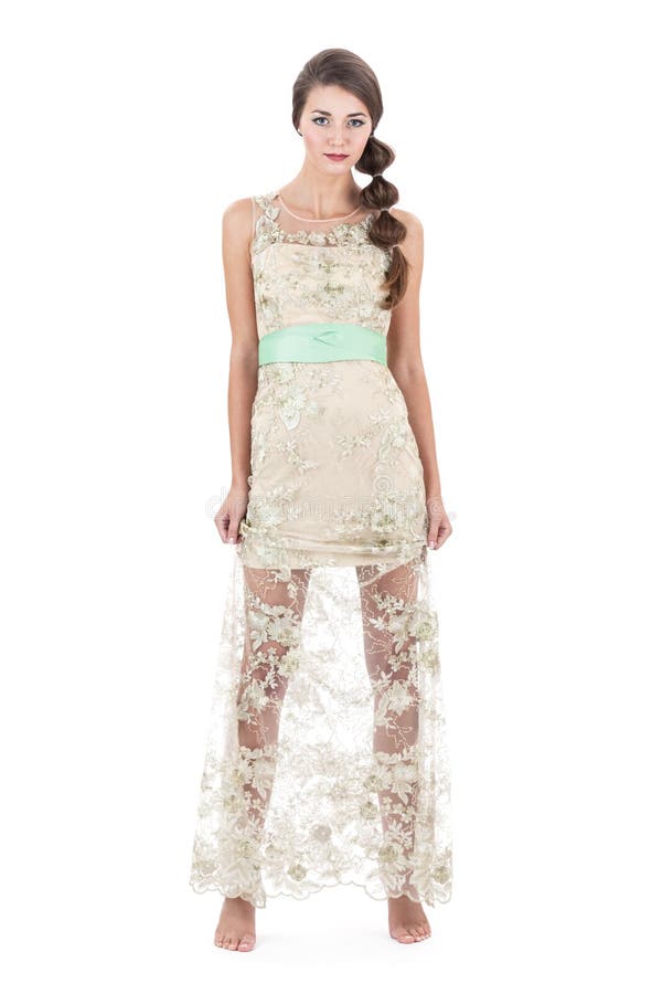 Frau Im Transparenten Kleid Stockbild - Bild von braun, baumuster: 84022365