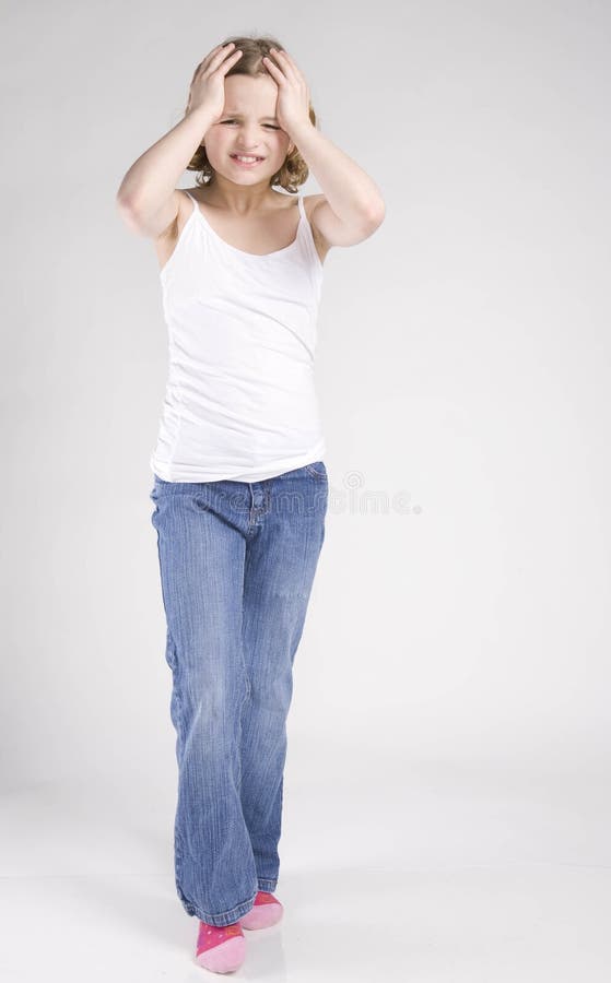 Mädchen Ist Frustriert Und Verärgert Stockfoto - Bild von haar ...