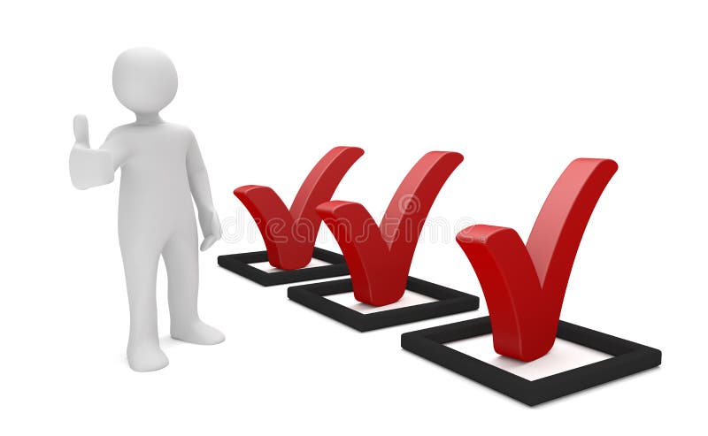 Männchen-Checklisten-O.K. stock abbildung. Illustration von ...